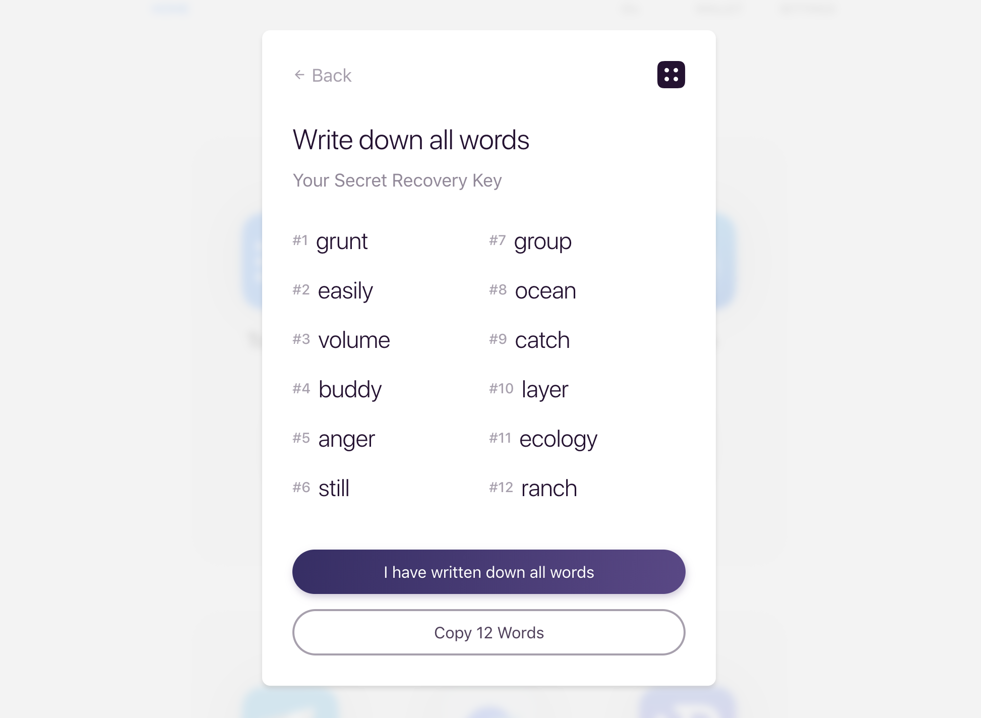 Secret recovery phrase should be written left to right, top to bottom · Issue #1470 · stacks ...
