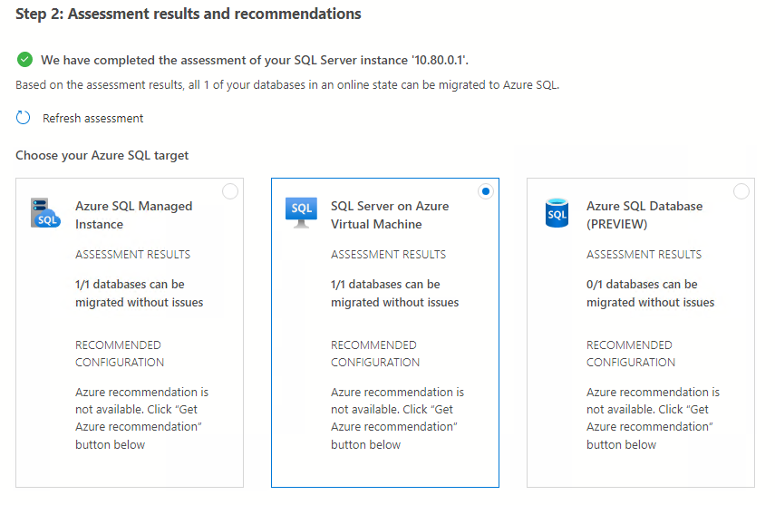 Run Validation fails when "My database backup is on network share" is enabled in Azure SQL ...