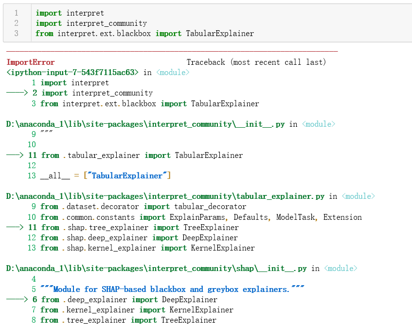 cannot import TabularExplainer from interpret.ext.blackbox · Issue #298 · interpretml/interpret ...