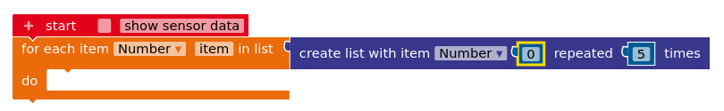 initializing a new list in the header of the 'for each item in list'-block results in an error ...