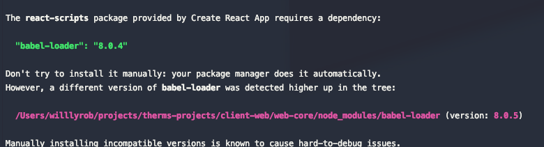 Dependency Version Mismatch At Patch Version · Issue 6318 · Facebookcreate React App · Github