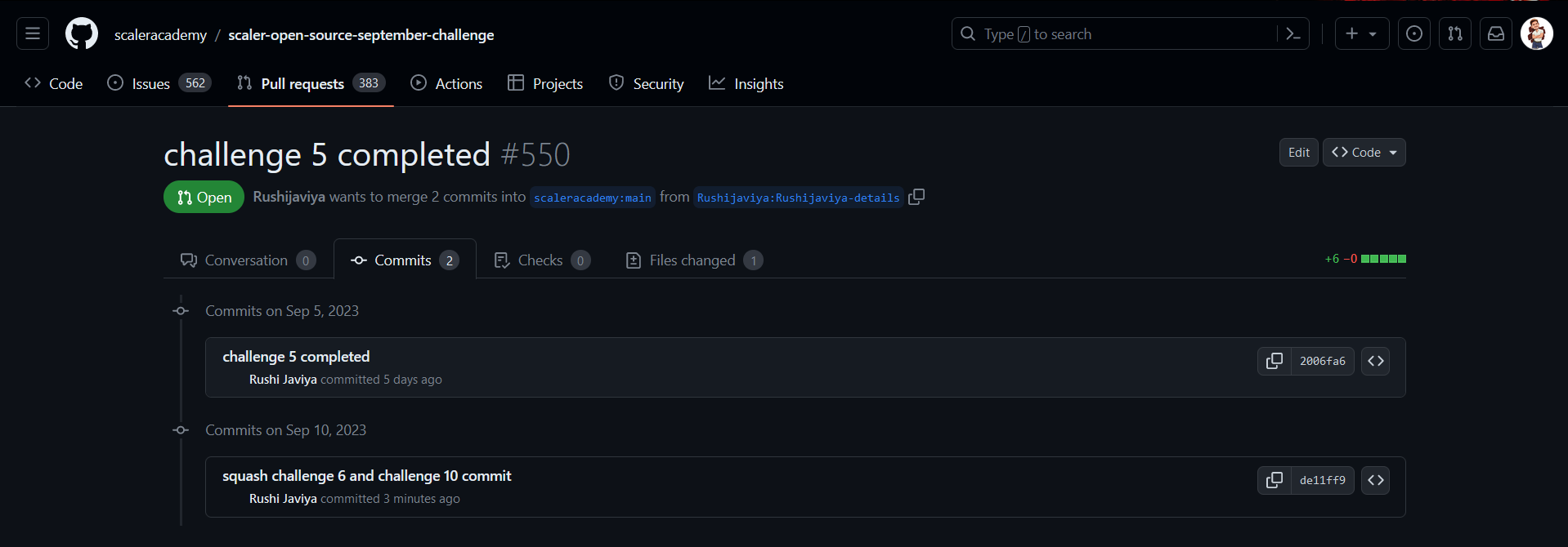 Challenge #1 - Rushi Javiya · Issue #40 · scaleracademy/scaler-open-source-september-challenge ...