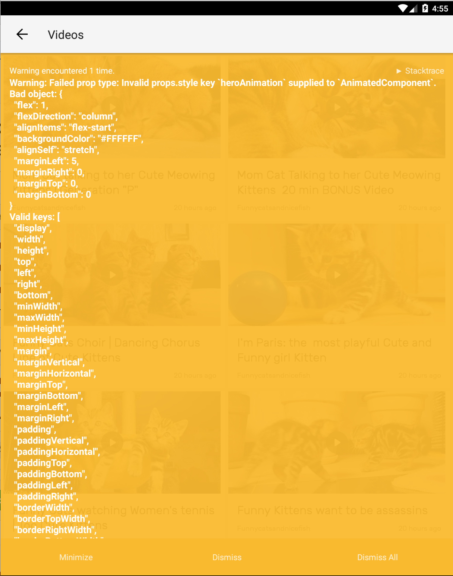 Invalid props.style key 'heroAnimation' supplied to AnimatedComponent · Issue #266 · shoutem/ui ...