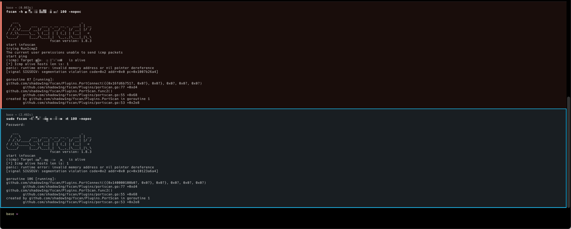 1.8.3运行报错～ · Issue #316 · shadow1ng/fscan · GitHub