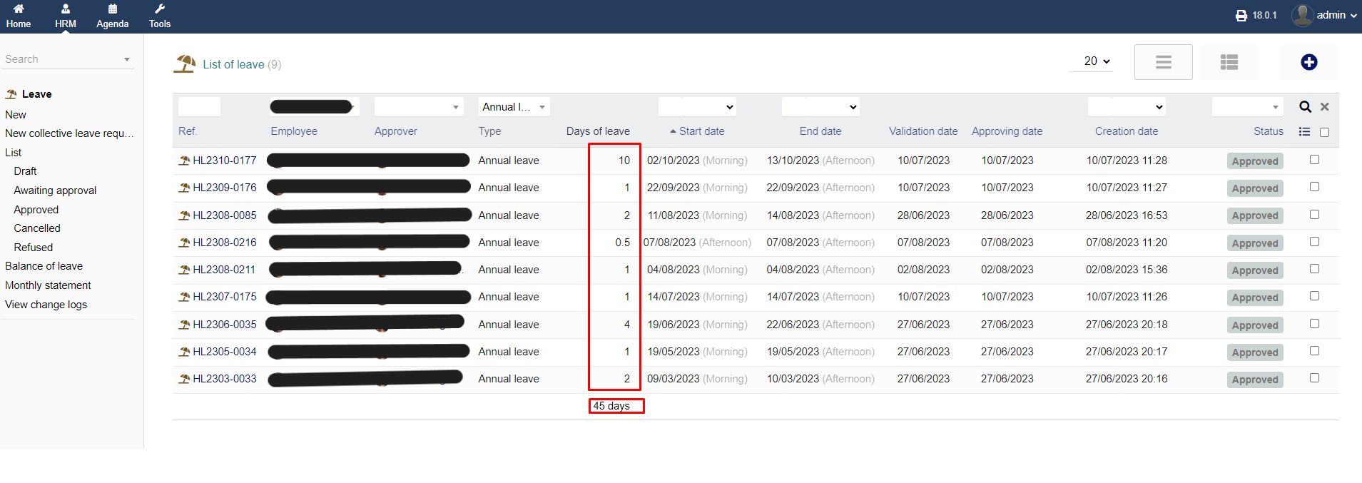 Count in the list of holidays is not correct · Issue #26119 · Dolibarr/dolibarr · GitHub