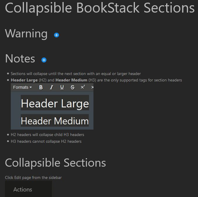 Collapsible Content Blocks · Issue 78 · Bookstackappbookstack · Github 