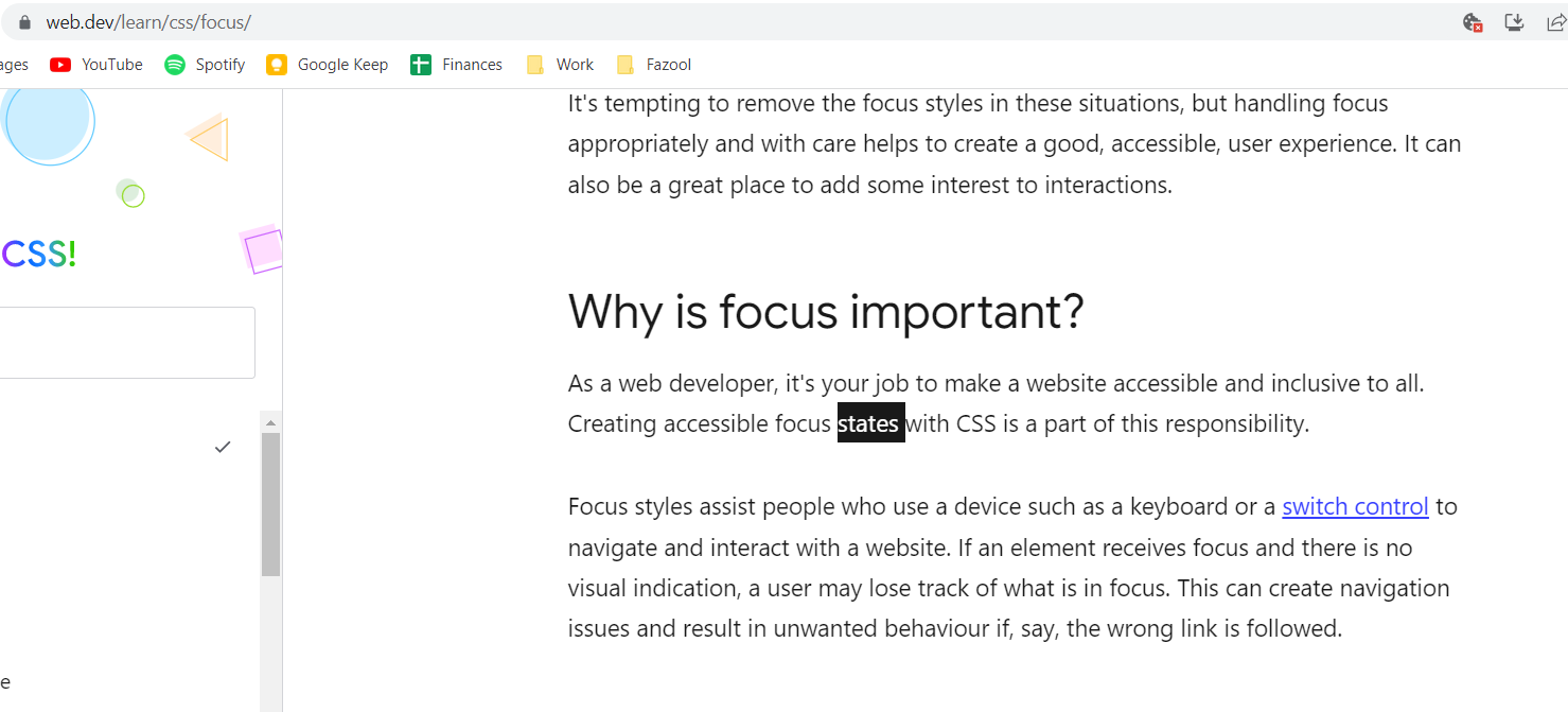 Small typo on css focus page · Issue #9973 · GoogleChrome/web.dev · GitHub