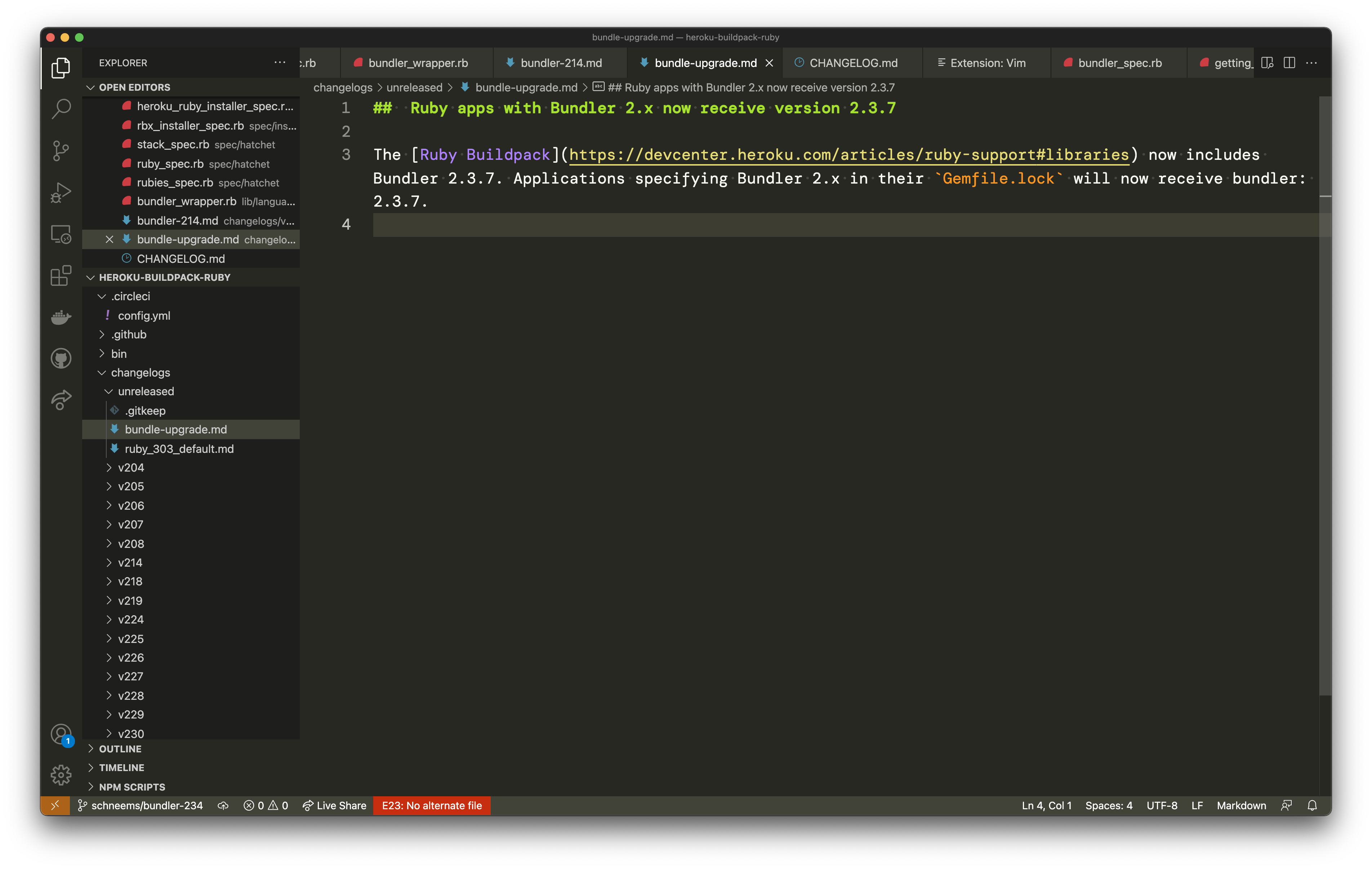 E23: No alternate file when using CTRL+^ to jump between files · Issue #7357 · VSCodeVim/Vim ...