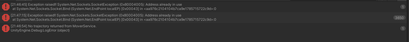 Address Is Already In Used · Issue 230 · Unity Technologiesunity Robotics Hub · Github
