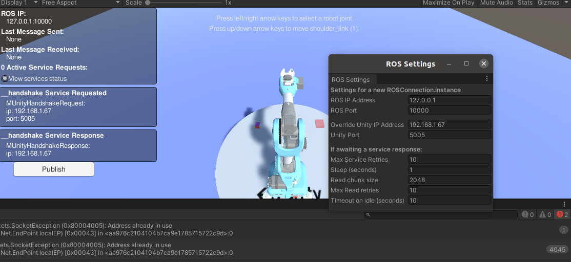 Address is already in used · Issue #230 · Unity-Technologies/Unity-Robotics-Hub · GitHub