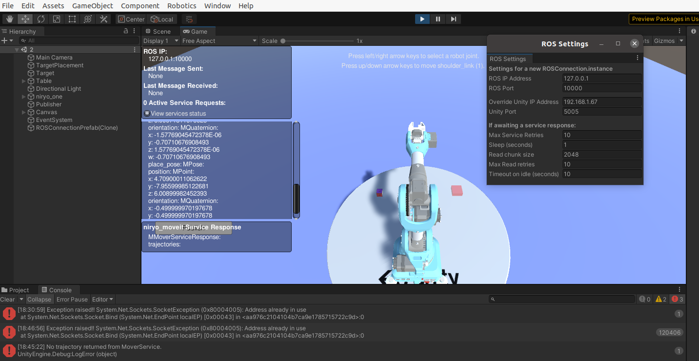 Address is already in used · Issue #230 · Unity-Technologies/Unity-Robotics-Hub · GitHub