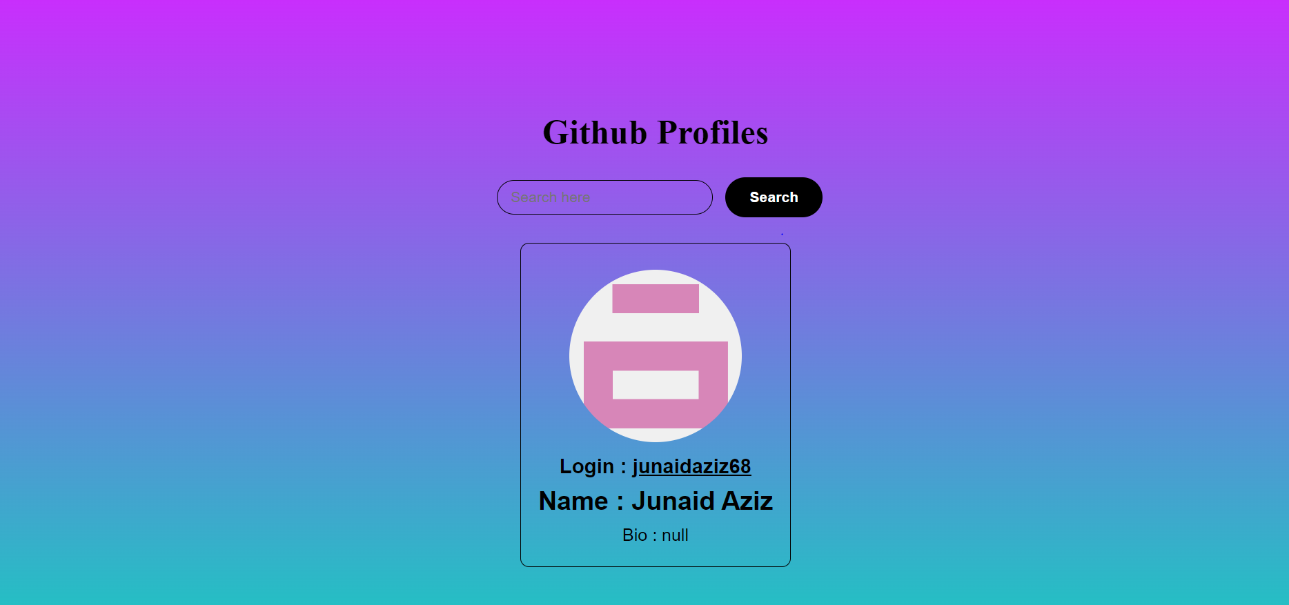 Github Junaidaziz68github Profile Finder