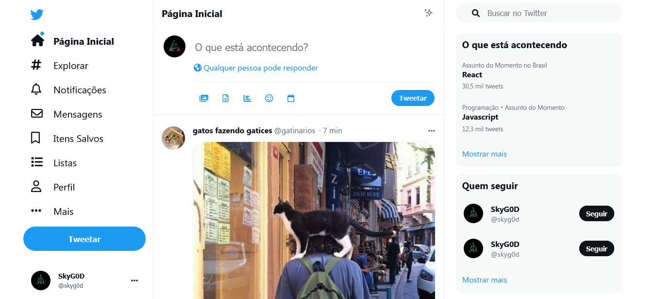 GitHub - SilvanoGPM/twitter-clone: Clone UI da página inicial do Twitter com HTML, CSS e JavaScript.