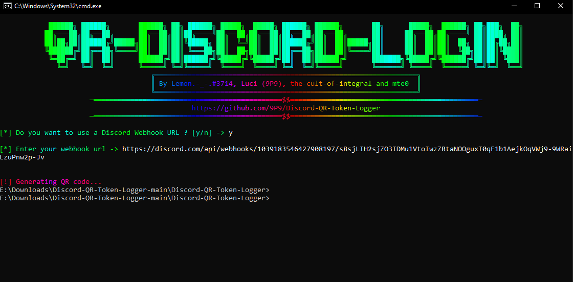qr code png is not being created after the setup · Issue #49 · 9P9/Discord-QR-Token-Logger · GitHub