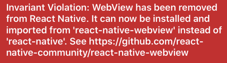 Expo SDK37 - "react-native-webview" "version": "8.1.1" · Issue #41 ...