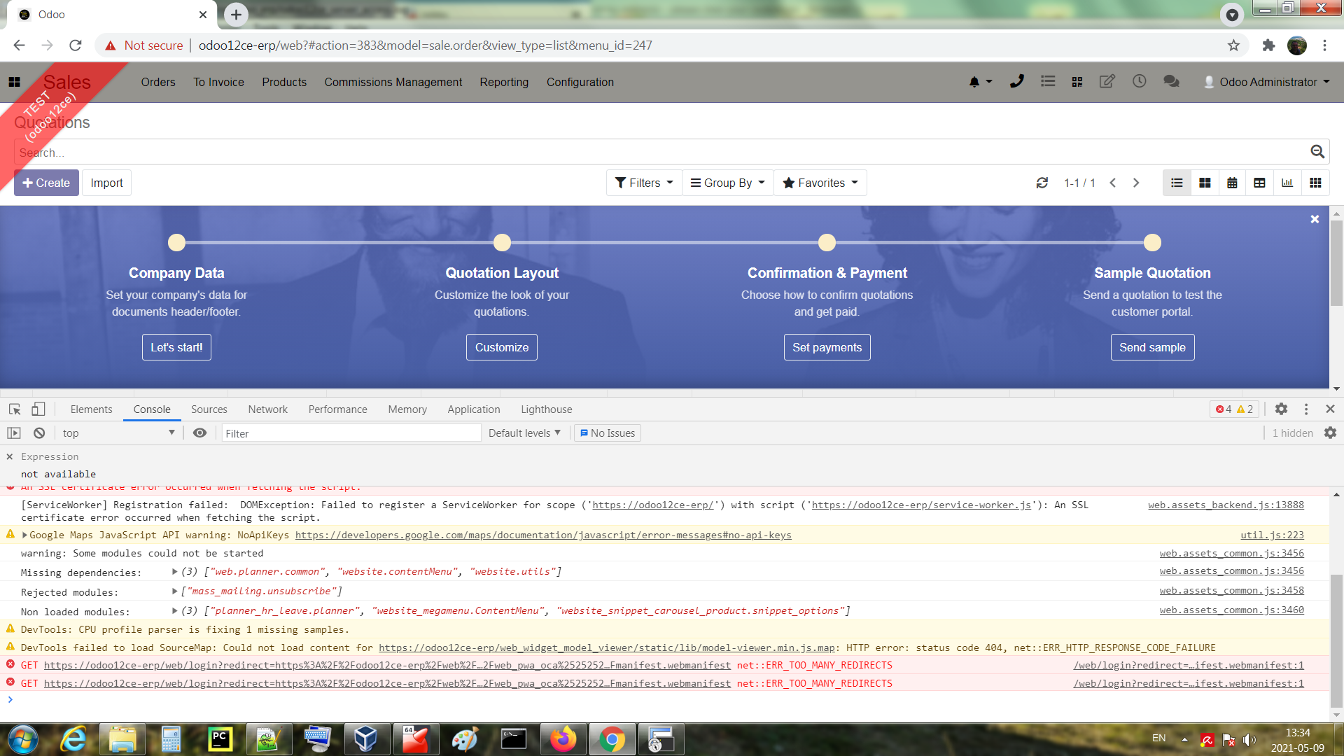 Odoo - error of too many redirections in web browser - Too many redirects - please clear your ...