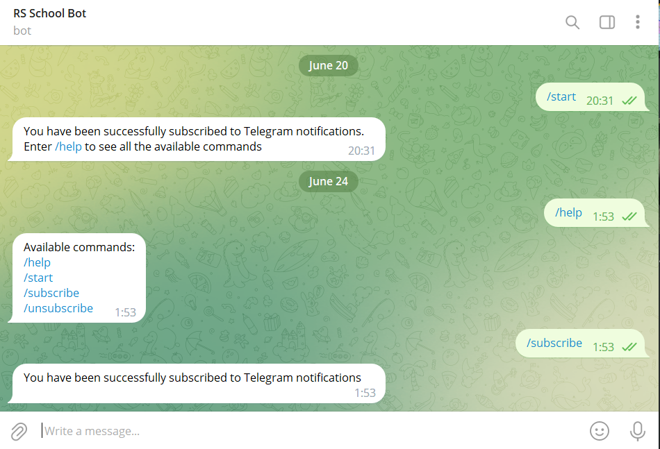 RS School Bot notifications · Issue #2216 · rolling-scopes/rsschool-app · GitHub