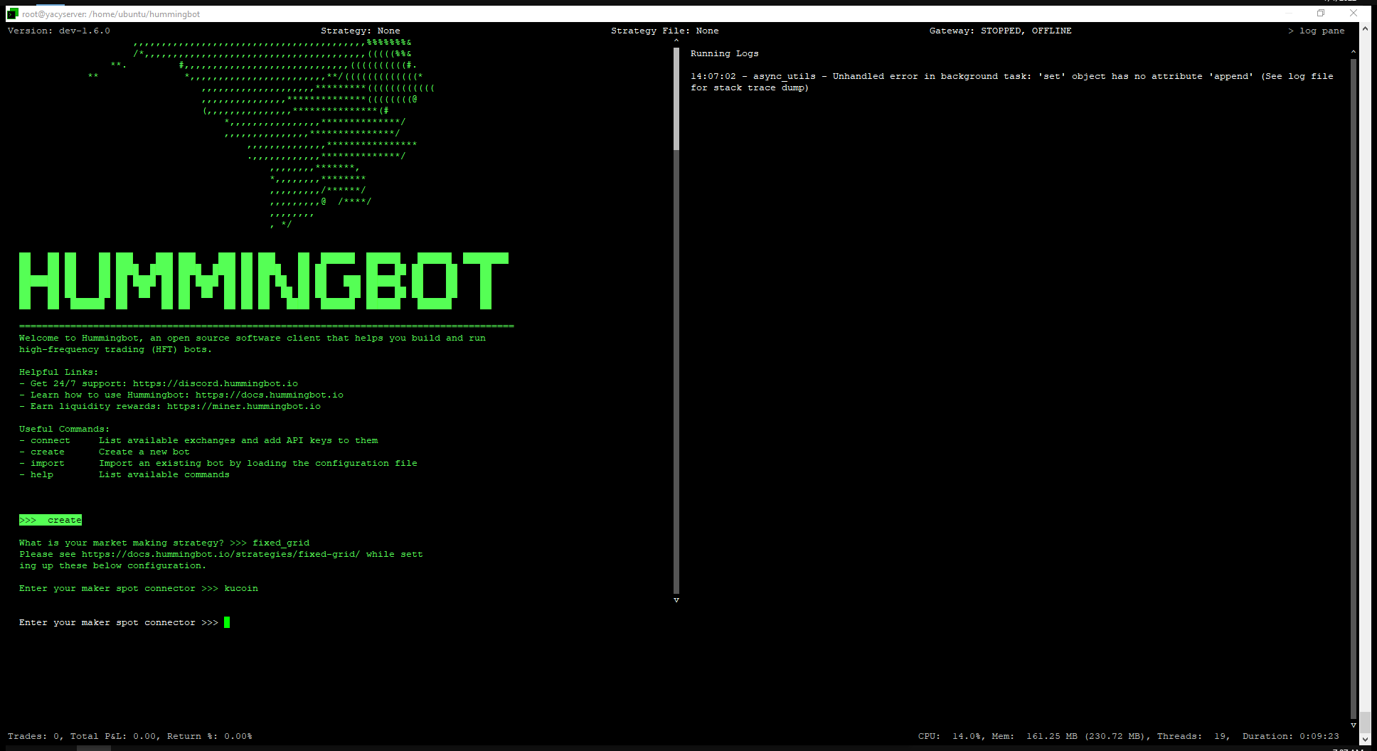 Fixed Grid strategy, market can not be configured. · Issue #5453 · hummingbot/hummingbot · GitHub