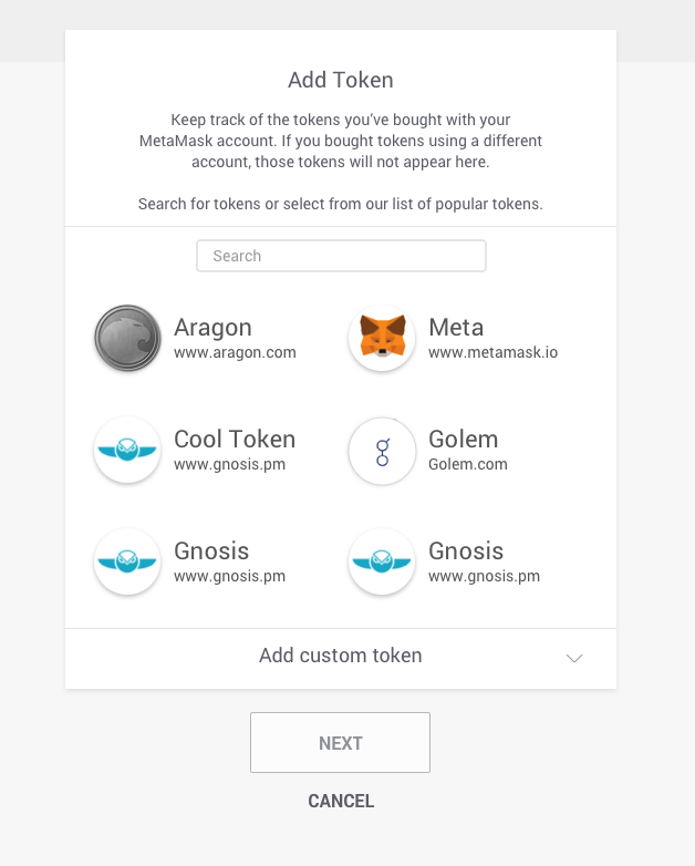 Add way to select popular tokens to `add token` screen · Issue #1934 ...