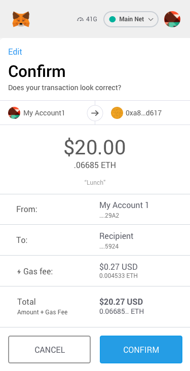 NewUI Proposal: Display Network on Confirm Transaction Screen. · Issue ...