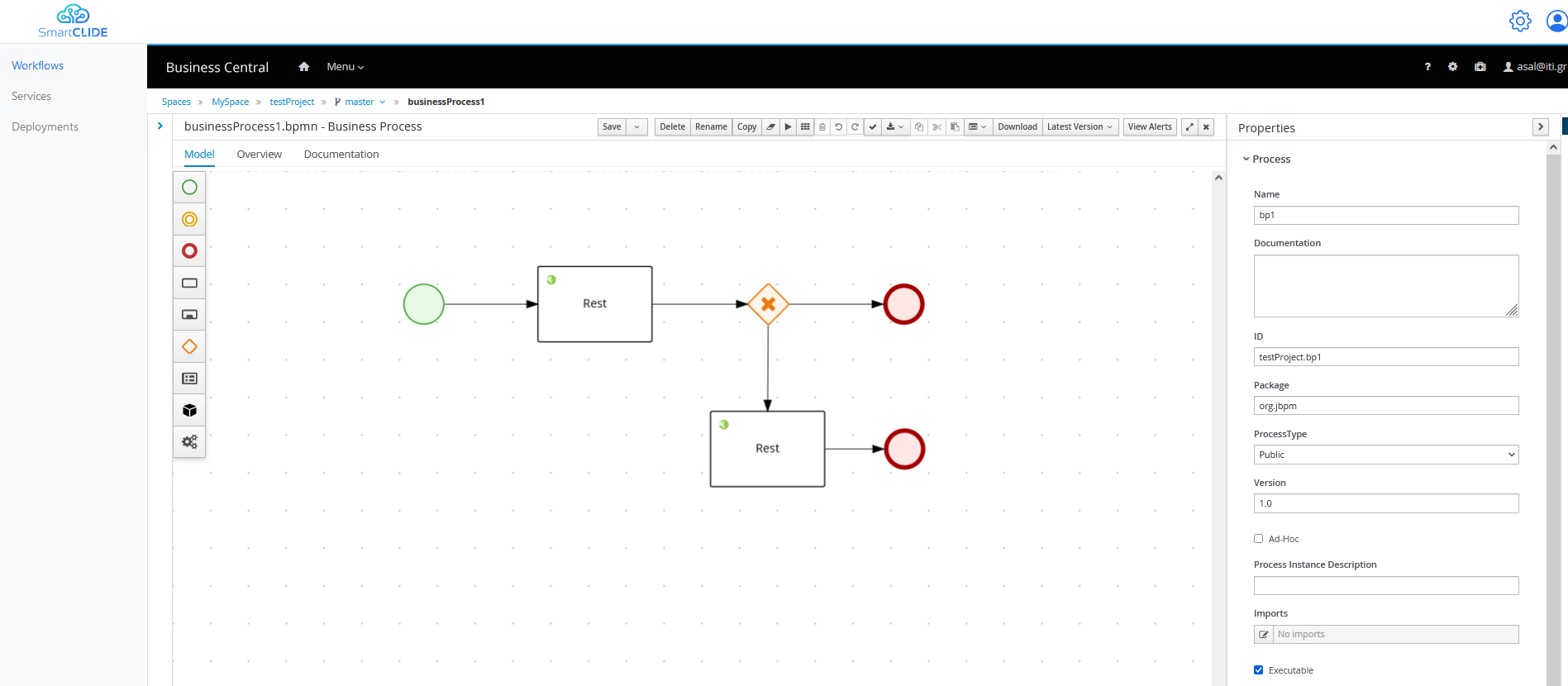 Integrated JBPM interface - No process diagram available · Issue #51 · eclipse-opensmartclide ...