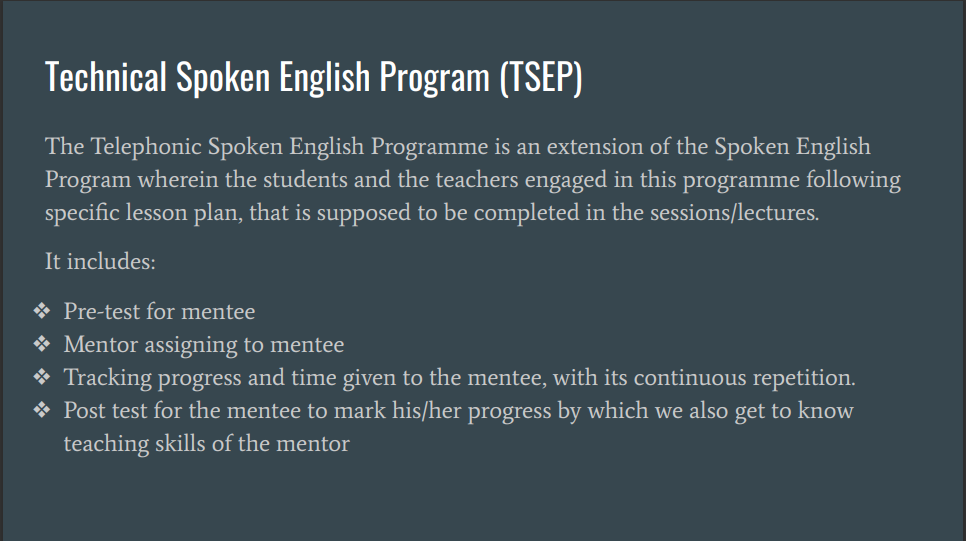 GitHub - utkarsh-o/TSEP: Kotak Education foundation Telephonic Spoken English Program