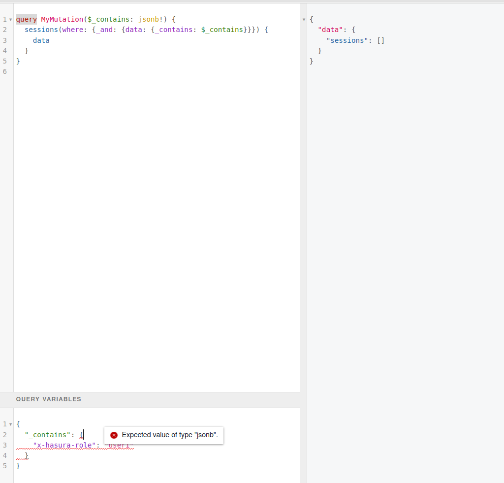 Passing Jsonb As Variables In Console Shows Error But Works · Issue 8067 · Hasuragraphql 