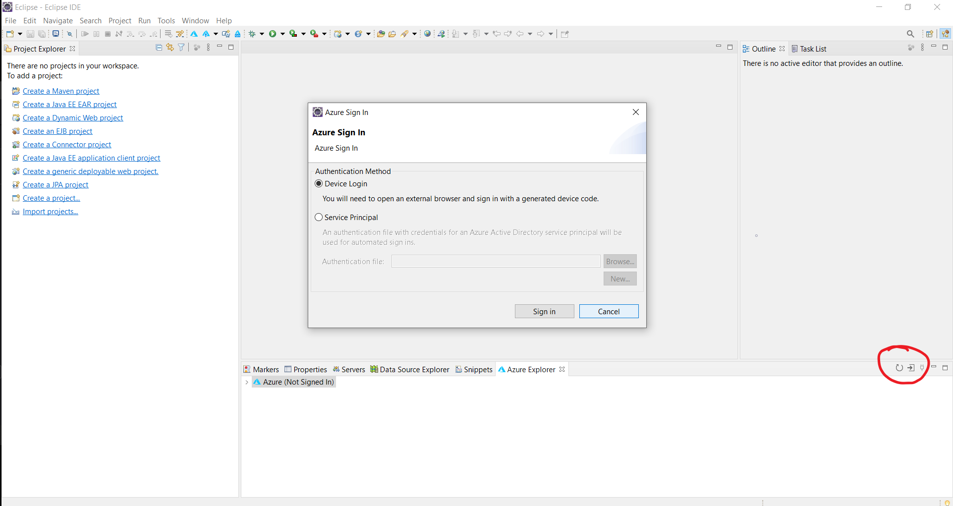 [Eclipse] Azure Toolkit for Eclipse "Sign In" button not working · Issue #5137 · microsoft/azure ...