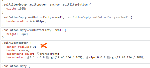 [EuiFilterButton] Vertical separation line is rounded when size="s" · Issue #5695 · elastic/eui ...