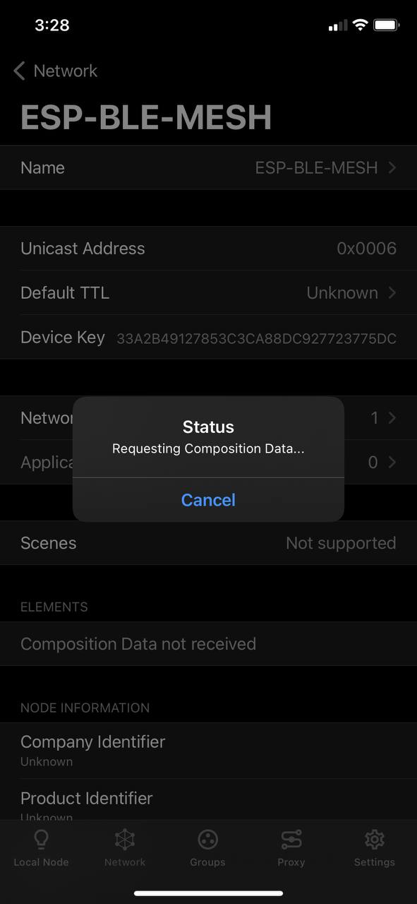 Status: Requesting Composition Data gets an error when using ble-mesh ...