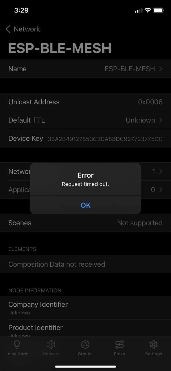 Status: Requesting Composition Data gets an error when using ble-mesh/on-off-server example out ...
