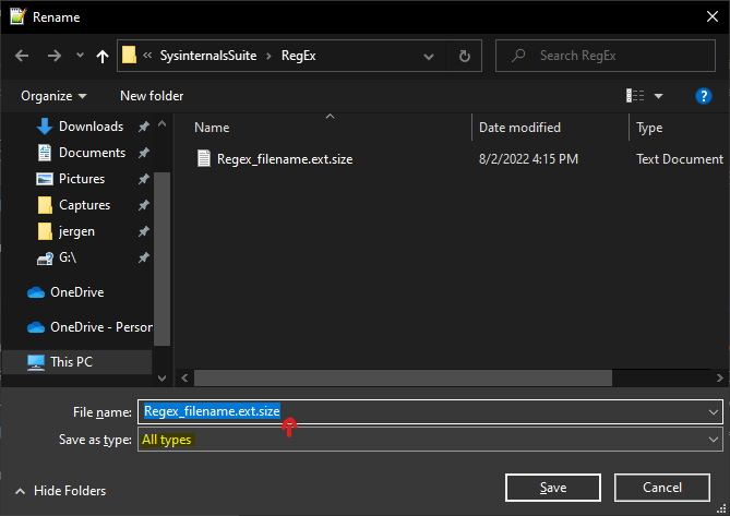 [bug] always set default extension "all types" in rename window ...