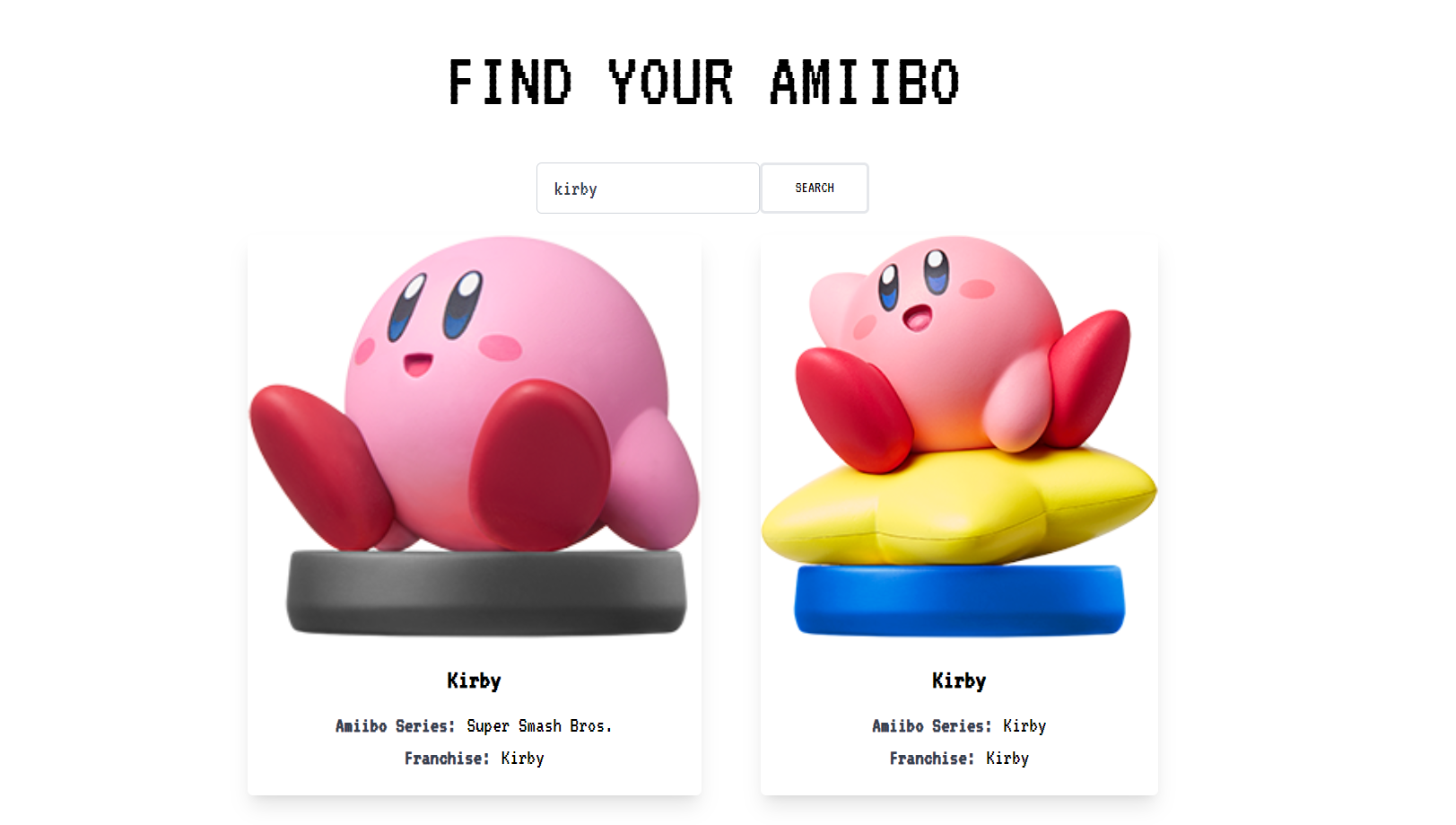 GitHub - AmenaSaher/Amiibo-Finder: A website to search for amiibos (Nintendo's line of toys-to ...