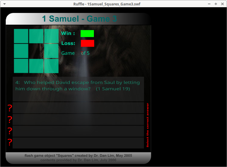 1 Samuel - Game 2 (Squares) - Text Problem · Issue #2861 · ruffle-rs ...