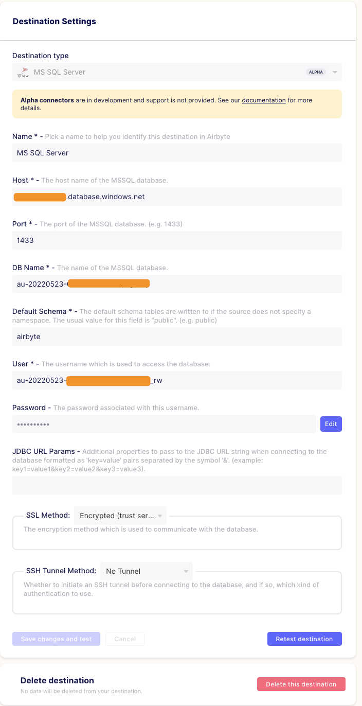 Azure SQL Database Source Connector · Issue #13035 · airbytehq/airbyte · GitHub