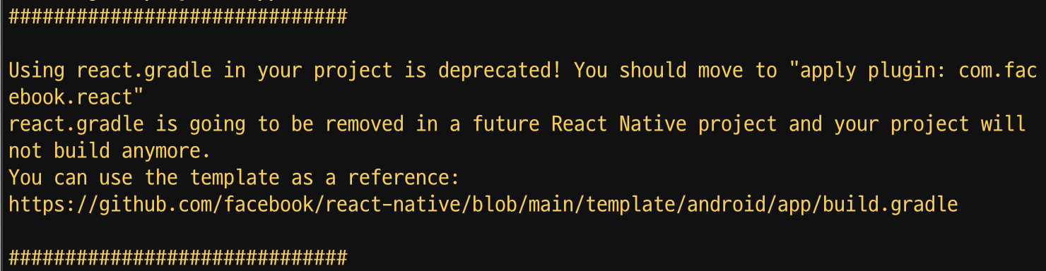 Using Reactgradle Is Deprecated But Its Still In Docs · Issue 1436 