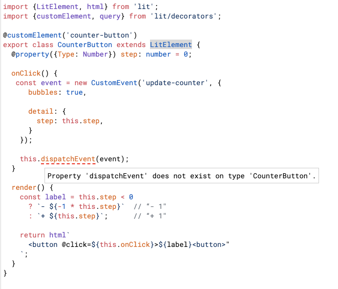 Red Squigglies in Editor show TS types as errors · Issue #121 · google/playground-elements · GitHub