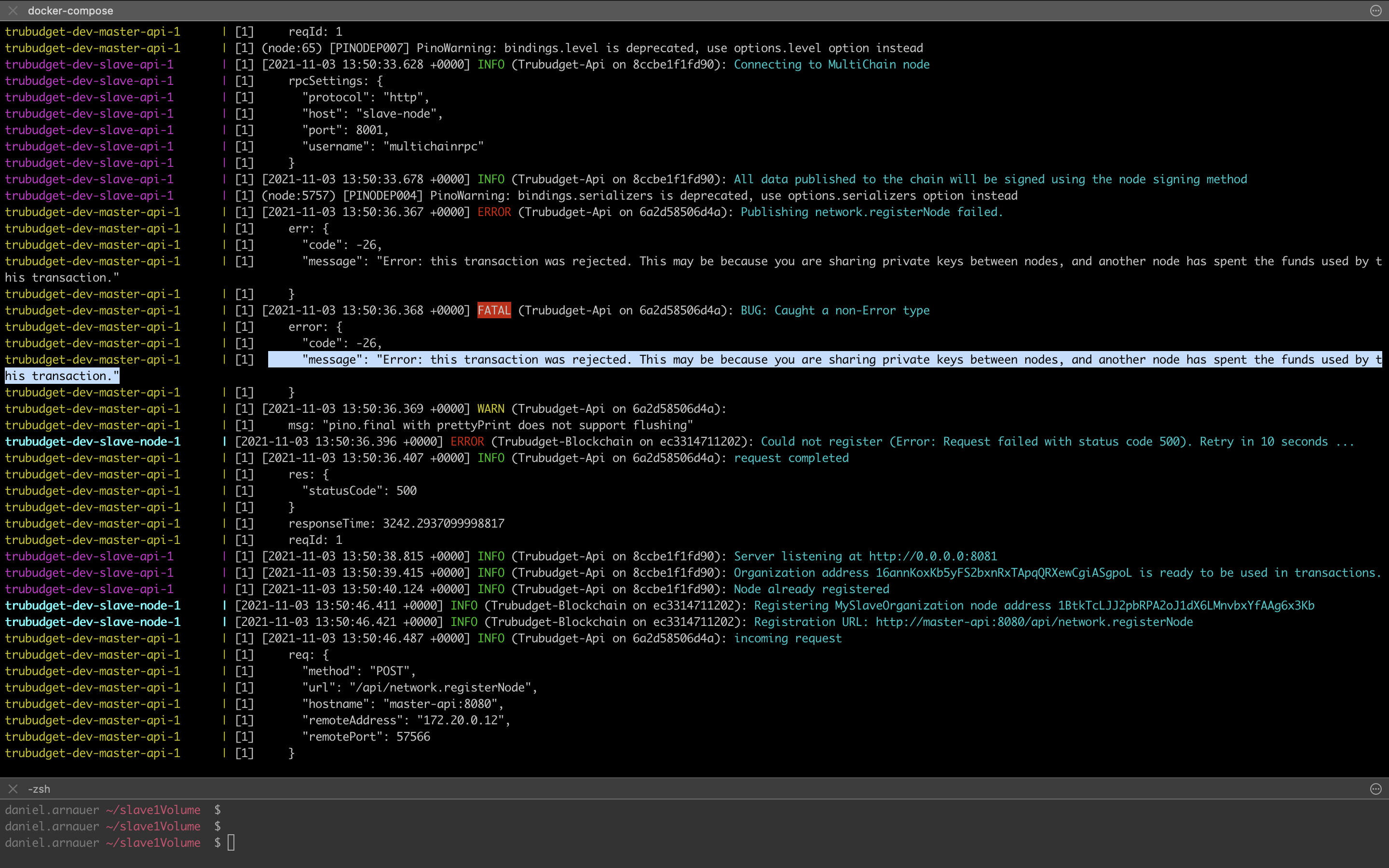 bc: Improve logs when trying to connect with a diverged blockchain · Issue #417 · openkfw ...