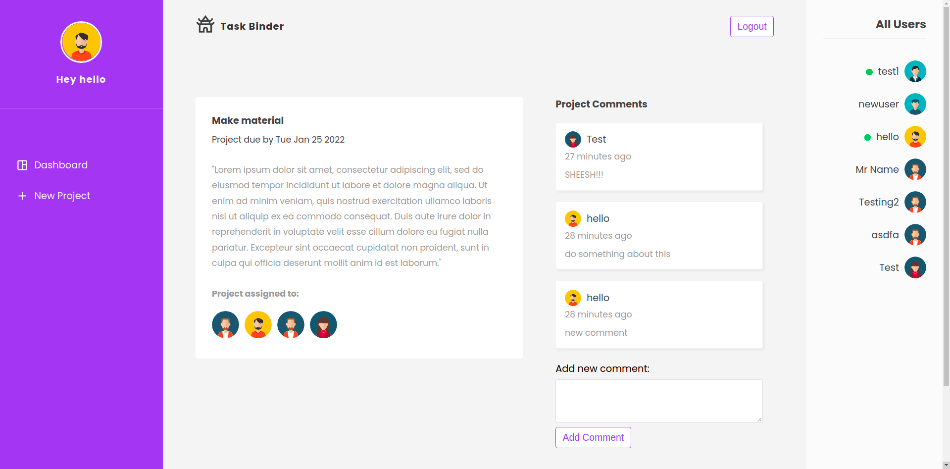 GitHub - cchiragjain/taskbinder: Project Management System built using ...