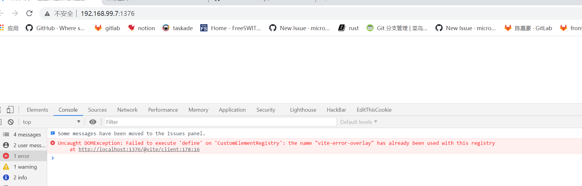 The Name Vite Error Overlay Has Already Been Used With This Registry