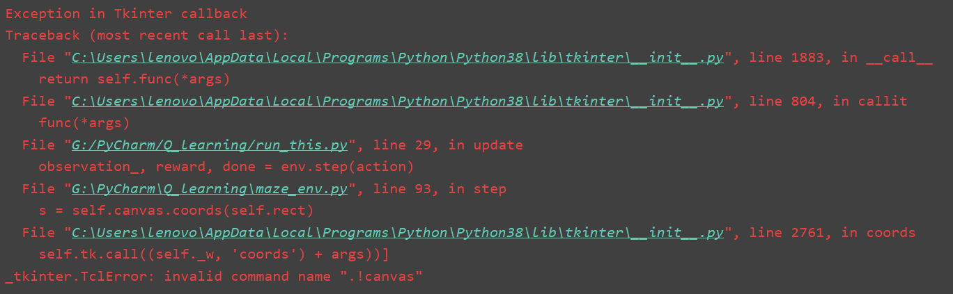 env_maze中为什么会出现这样的错误呢？每次中途退出都会这样 · Issue #169 · MorvanZhou/Reinforcement-learning-with ...