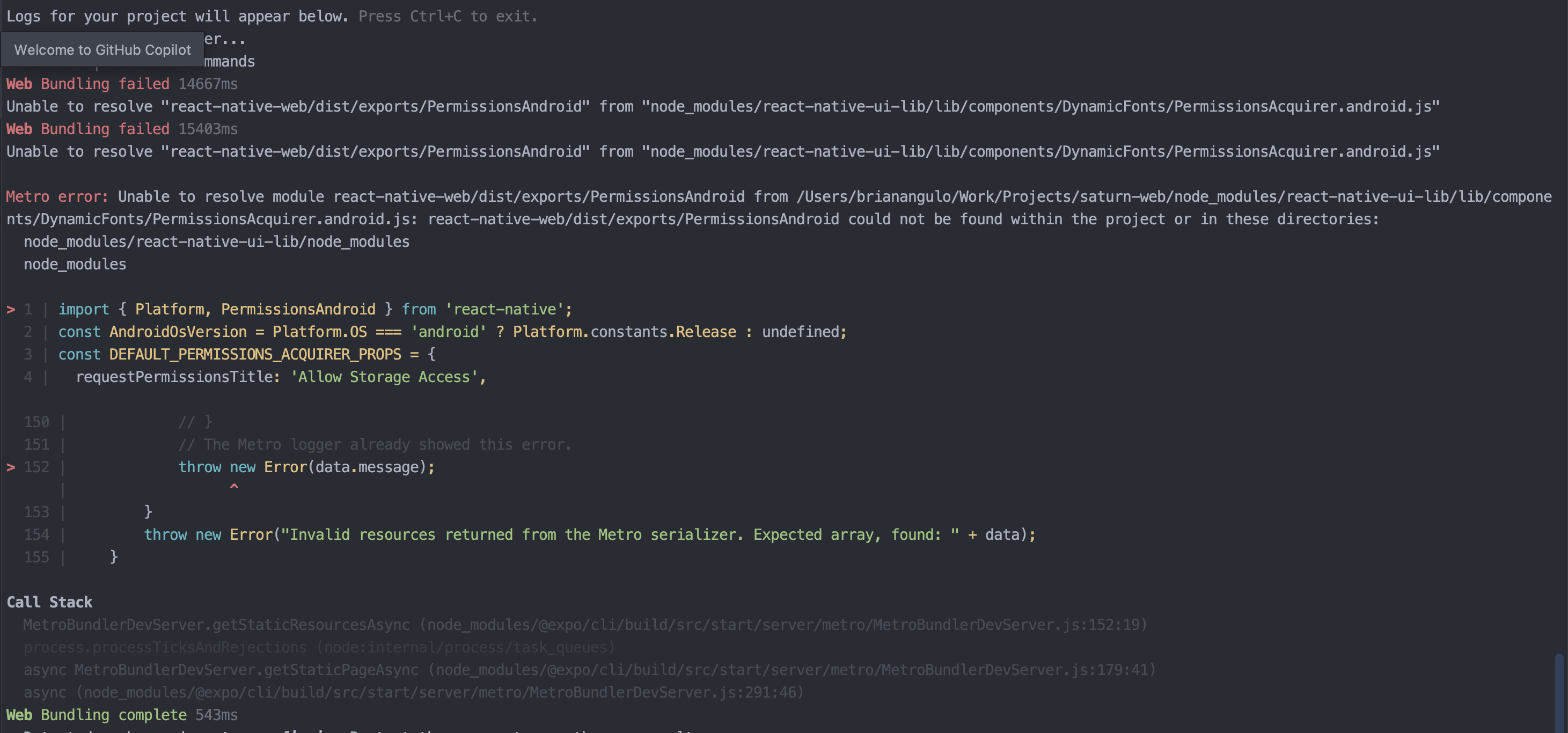 Dynamic fonts added on v7.9.0+ causes bundling for Expo Web with Metro and react-native-web to ...
