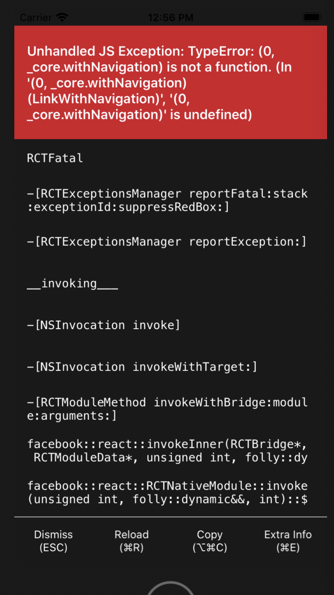 React Navigationweb Does Not Work Typeerror 0 Corewithnavigation