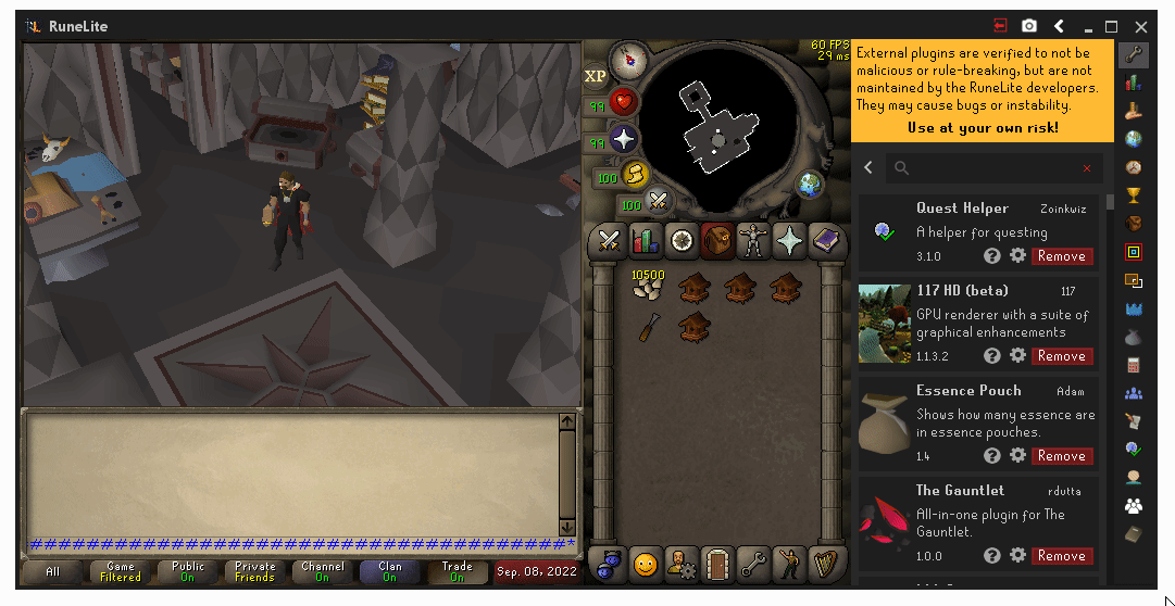 Side panel doesn't open when in plugin hub and search bar is filled · Issue #15630 · runelite ...