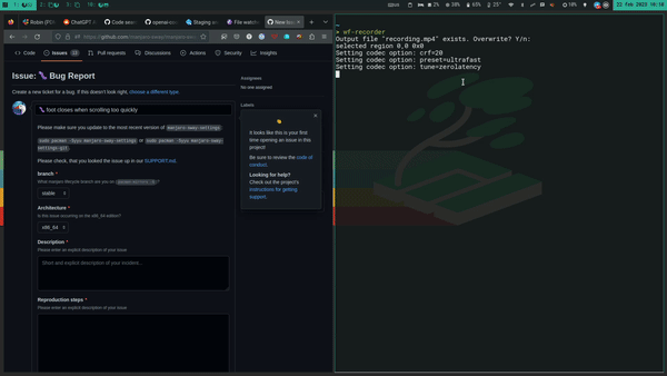 🐛 foot closes when scrolling too quickly · Issue #458 · manjaro-sway/manjaro-sway · GitHub