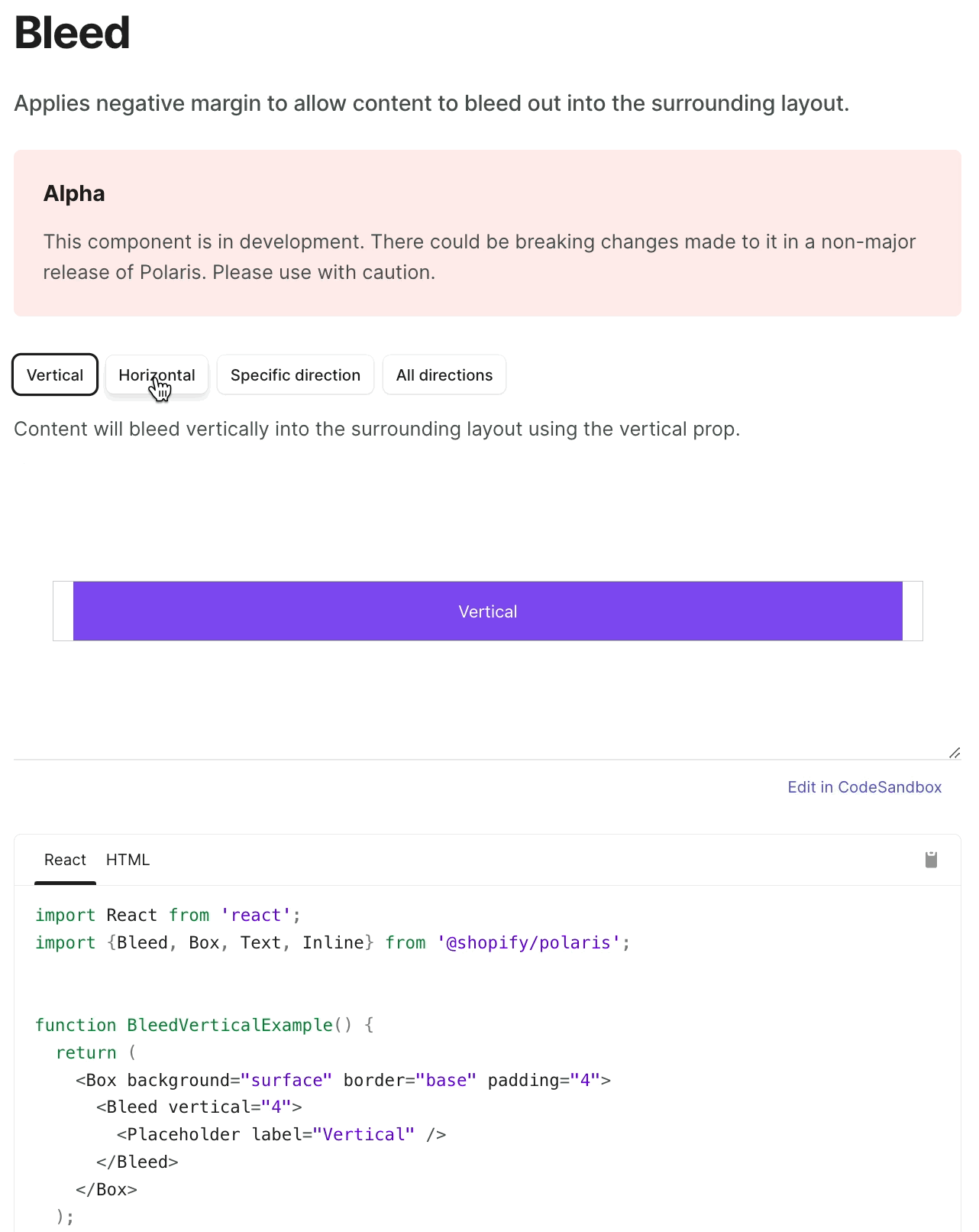 Layout Foundations Update `bleed` Component Docs And Guidance · Issue 6909 · Shopifypolaris