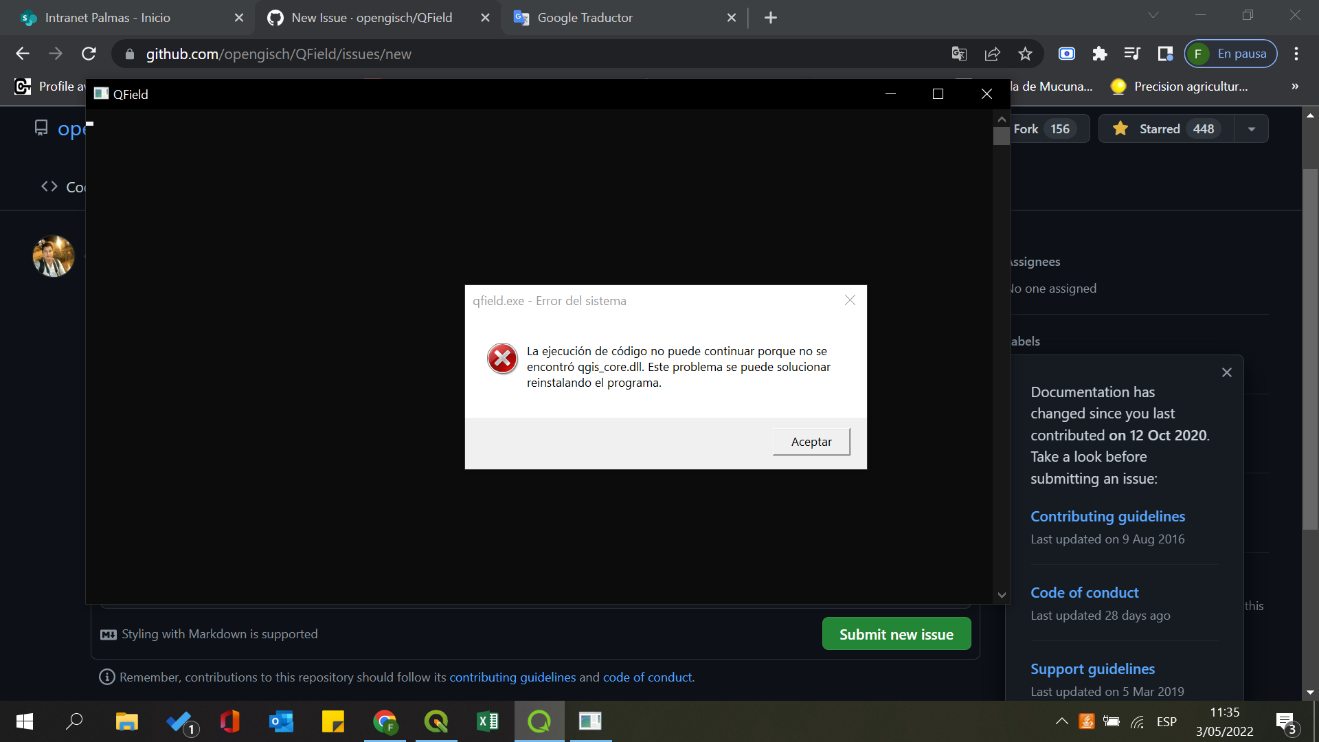 Qfield for windows doesn't work · Issue #2856 · opengisch/QField · GitHub