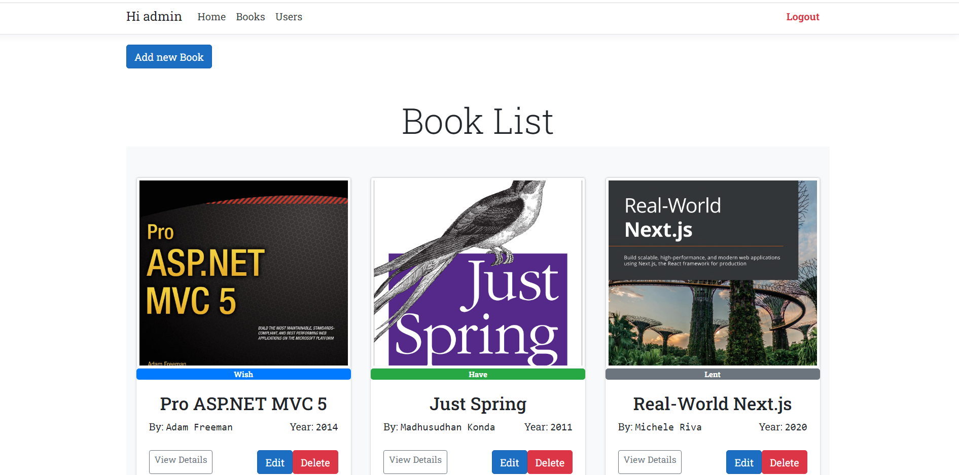GitHub - jonatasmota/BookDatabase: Book Database created using C#, Asp ...
