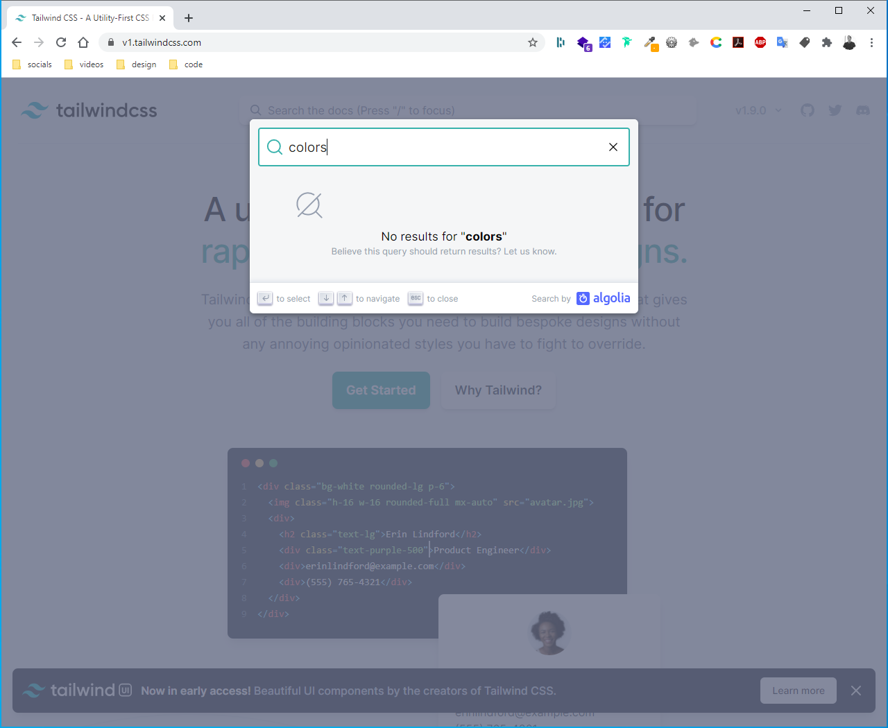 [Bug Report] Search functionality no longer works since v2 release · Issue #2806 · tailwindlabs ...