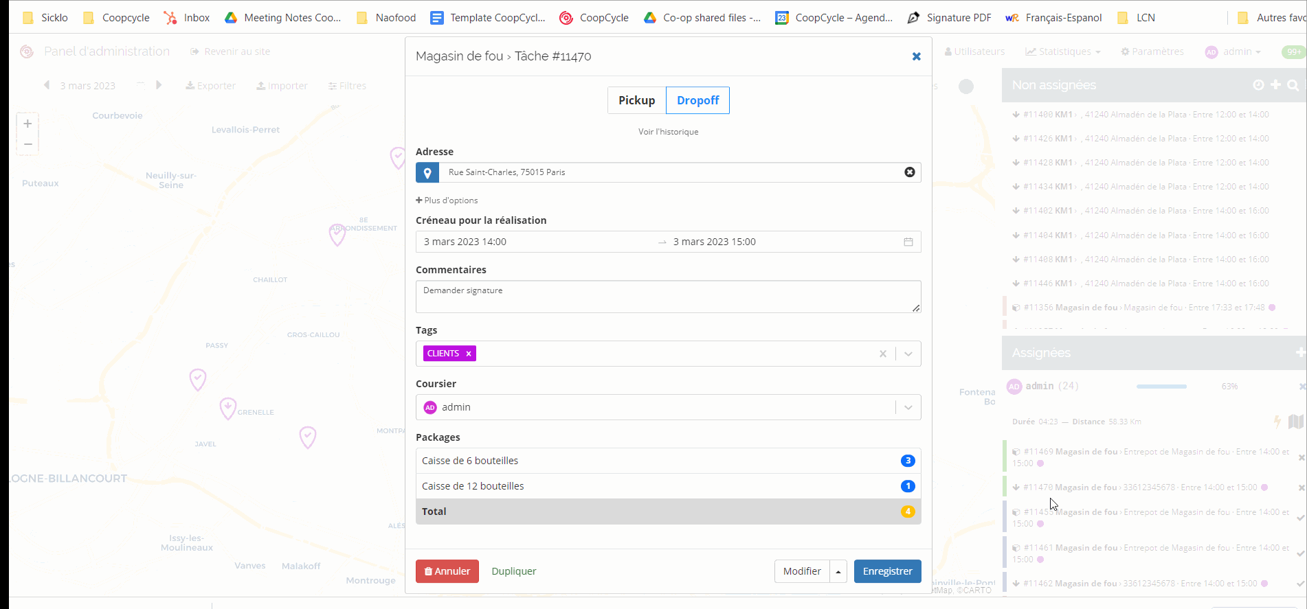 In order to understand the status of my deliveries, As a store client, I want the dashboard to ...